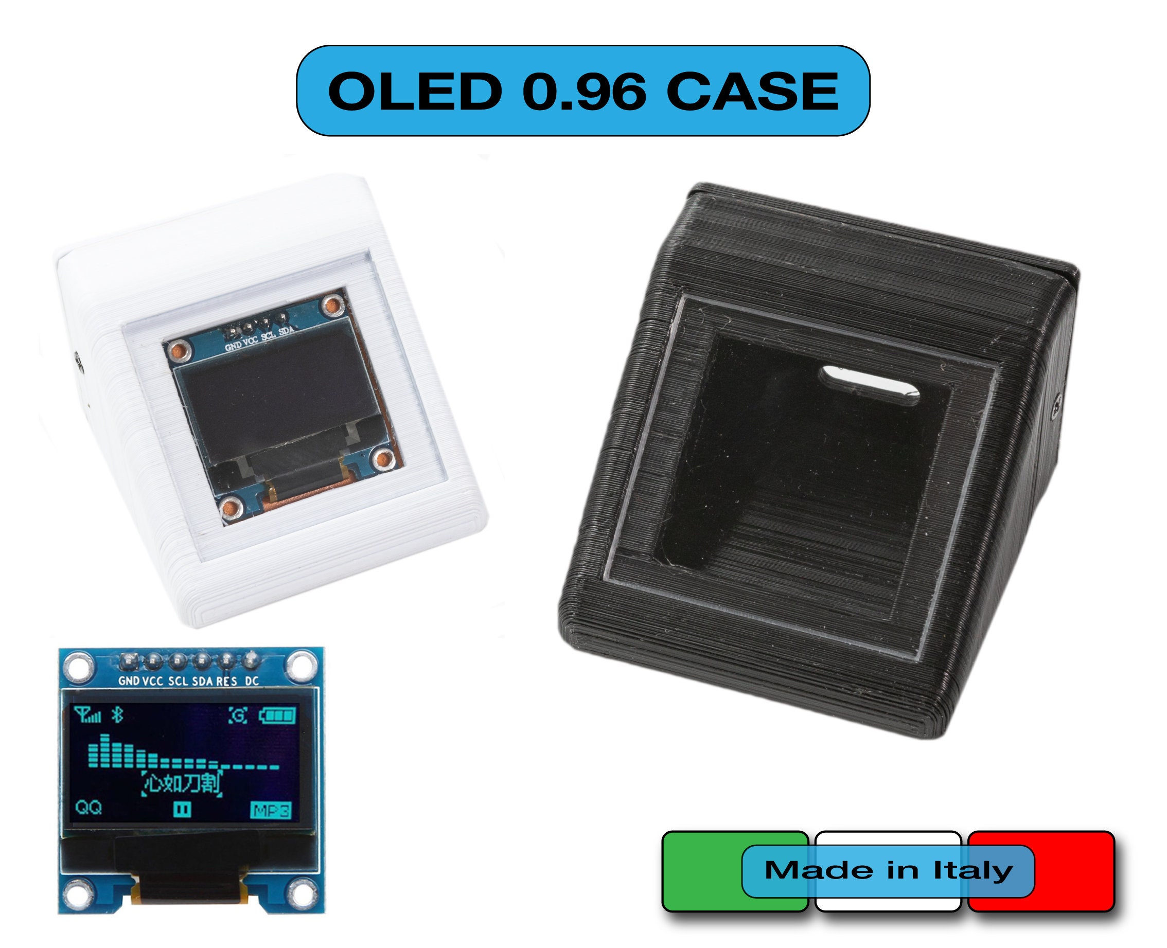 Case LCD OLED 0.96" Housing Box Protection Arduino Raspberry Enclosure ...