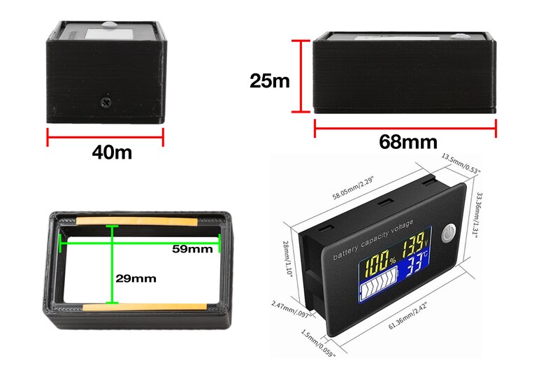 Battery Capacity Voltage Case - Voltmeter Battery Camper Caravan Case ...