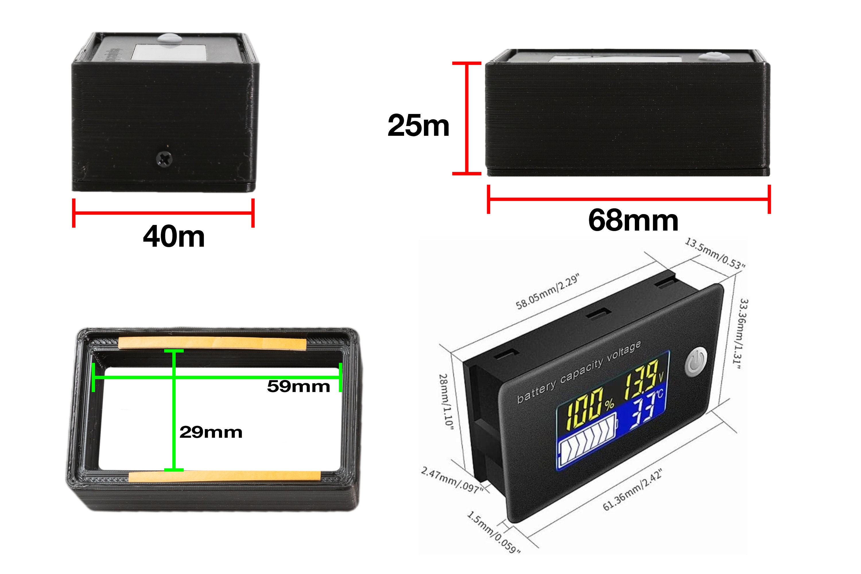 Battery Capacity Voltage Case - Voltmeter Battery Camper Caravan Case ...