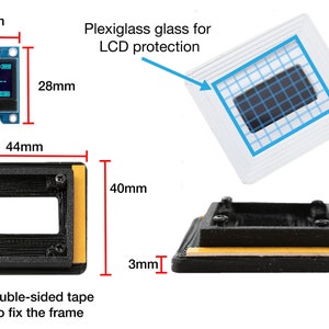 Frame Case Built-in LCD OLED 0.96 Housing Box Protection Arduino Raspberry Enclosure Display ...