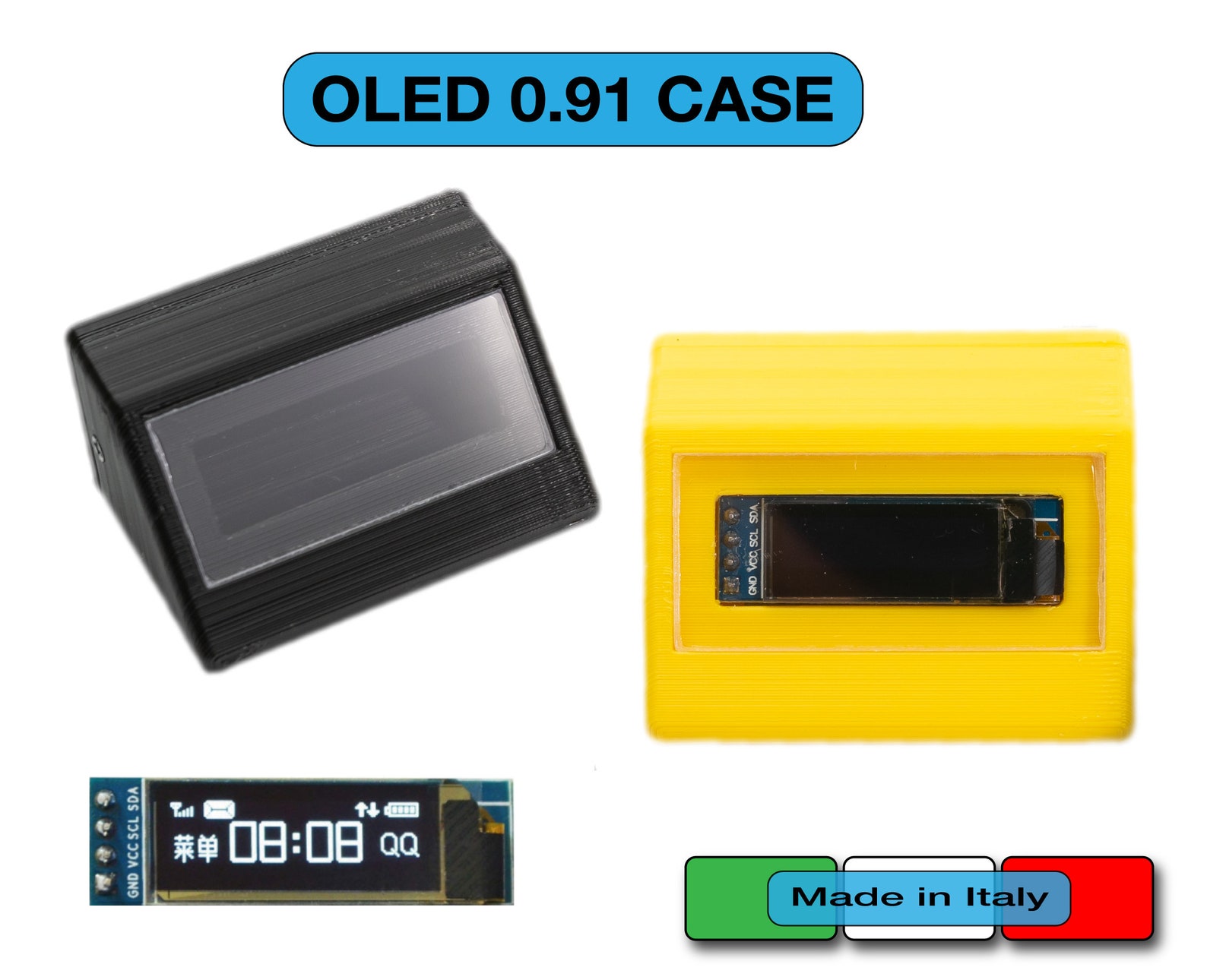 Case LCD OLED 0.91" Housing Box Protection Arduino Raspberry Enclosure ...
