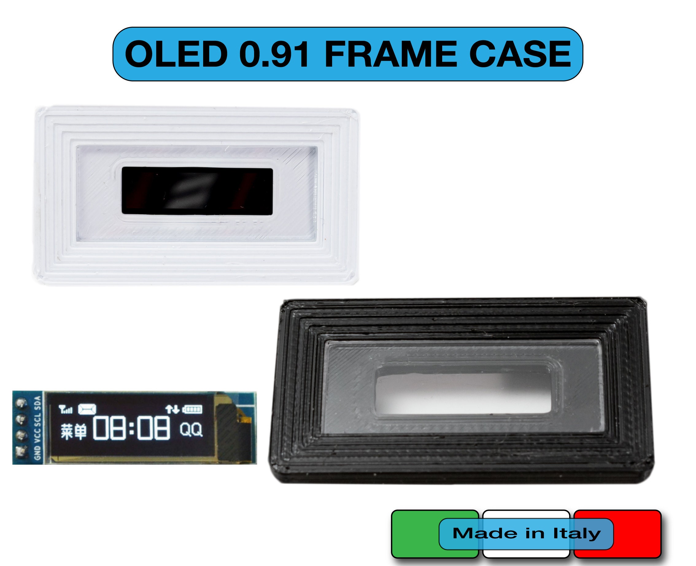 Frame Case Built-in LCD OLED 0.91" Housing Box Protection Arduino ...