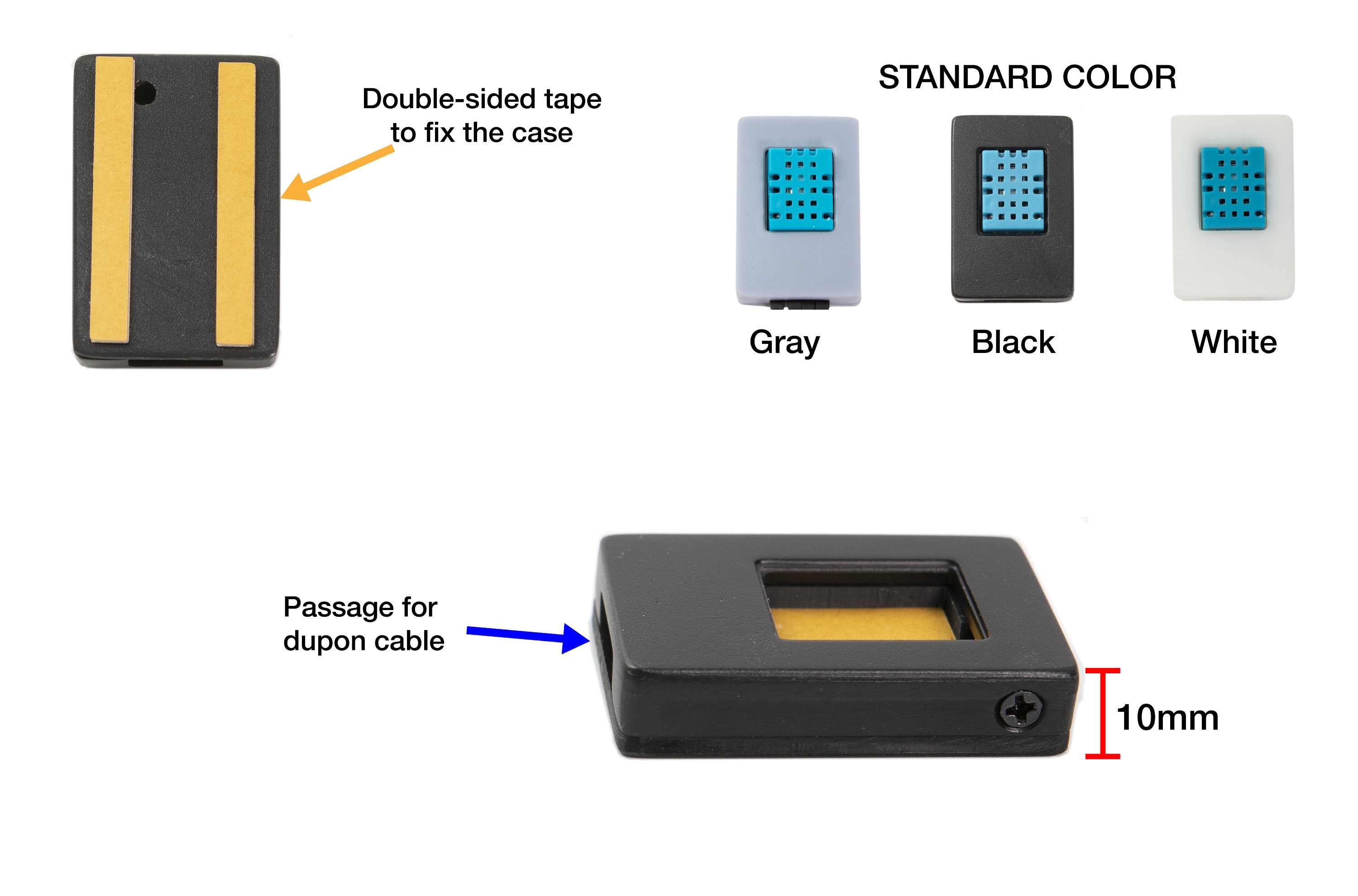 DHT-11 Humidity Sensor Case Arduino Raspberry Enclosure Box Protection ...