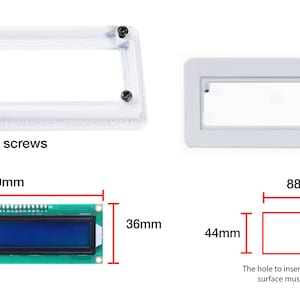 Frame Case Built-in LCD 1602 Housing Box Protection Arduino Raspberry Enclosure OLED Display - Etsy