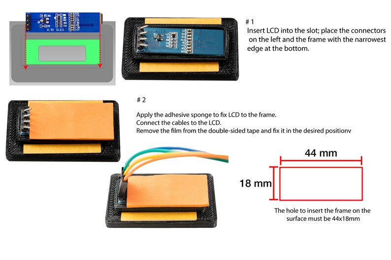 Frame Case Built-in LCD OLED 0.91" Housing Box Protection Arduino ...