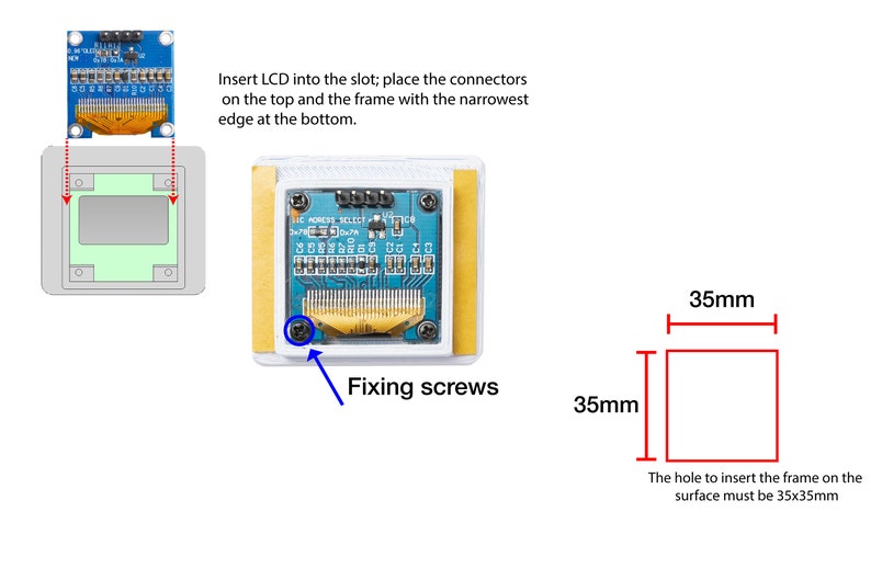 Frame Case Built-in LCD OLED 0.96" Housing Box Protection Arduino ...