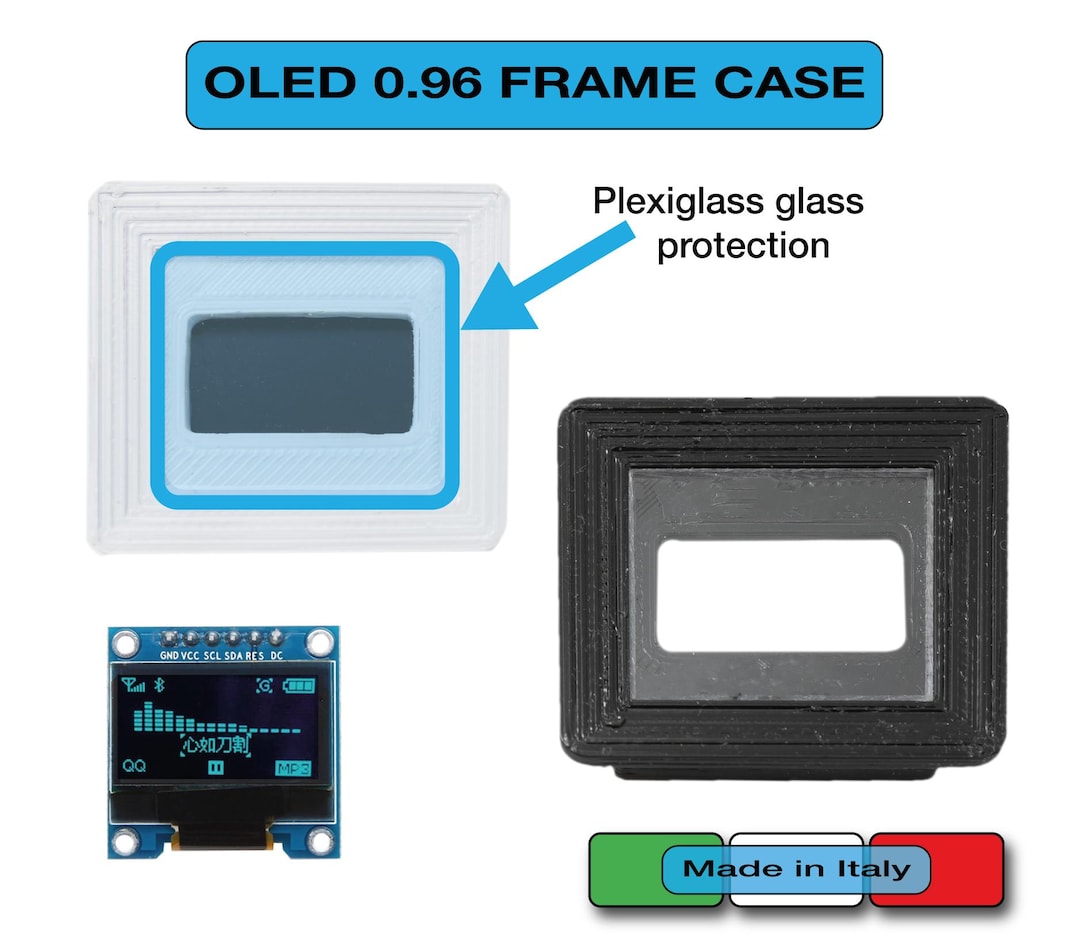 Frame Case Built-in LCD OLED 0.96" Housing Box Protection Arduino ...