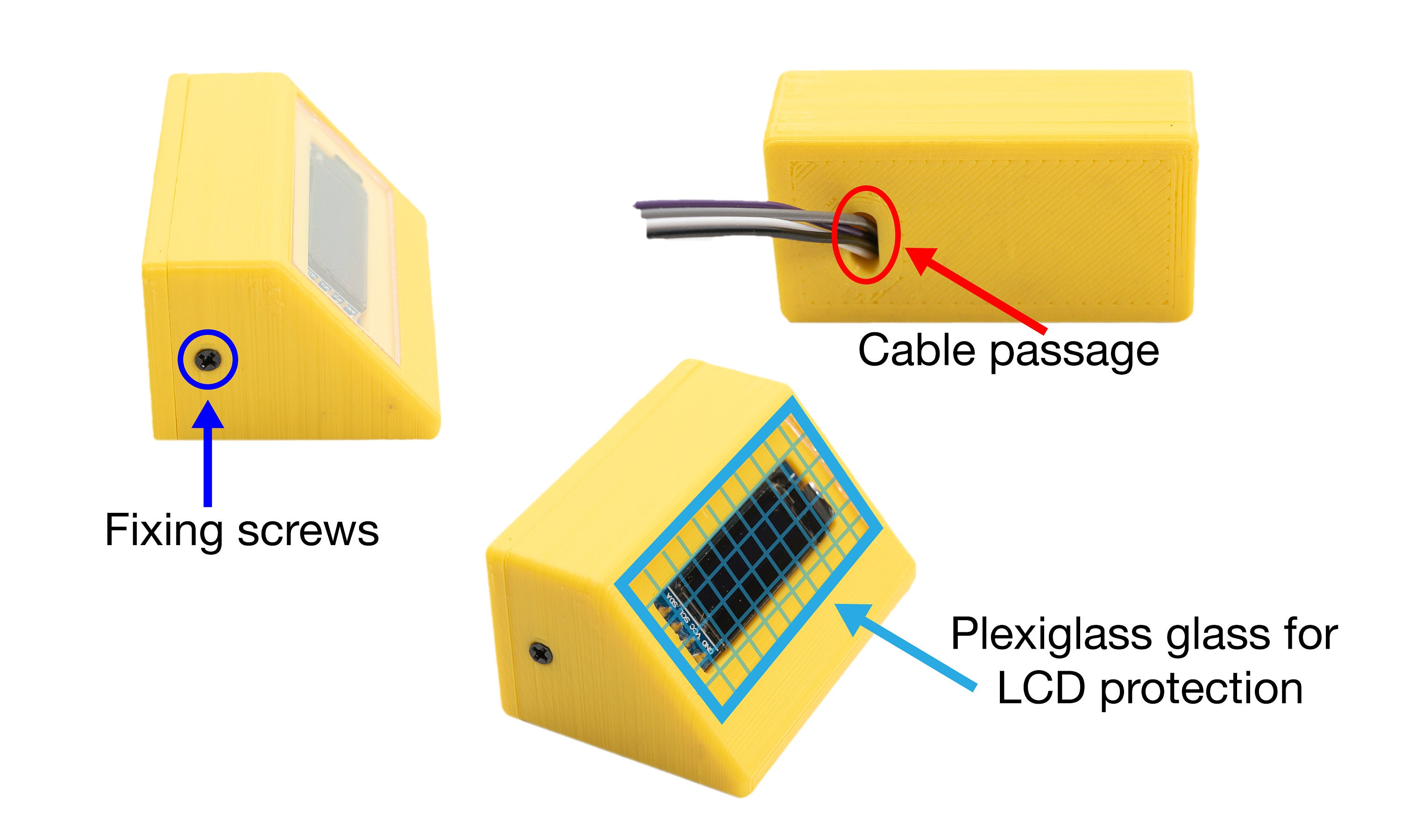 Case LCD OLED 0.91" Housing Box Protection Arduino Raspberry Enclosure ...