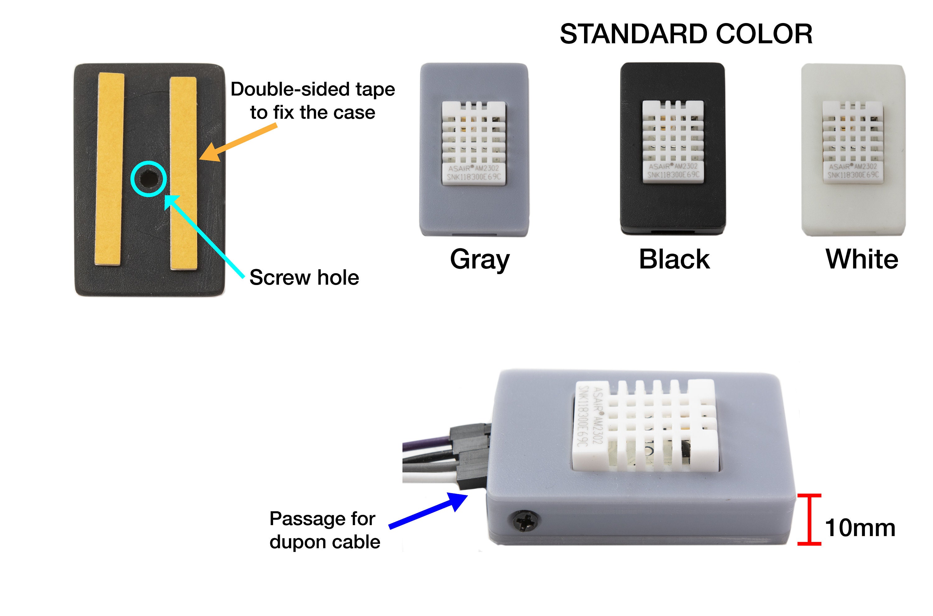 Dht 22 Humidity Sensor Case Arduino Raspberry Enclosure Box Protection Temperature Etsy