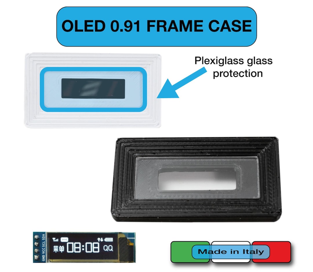 Frame Case Built-in LCD OLED 0.91" Housing Box Protection Arduino ...