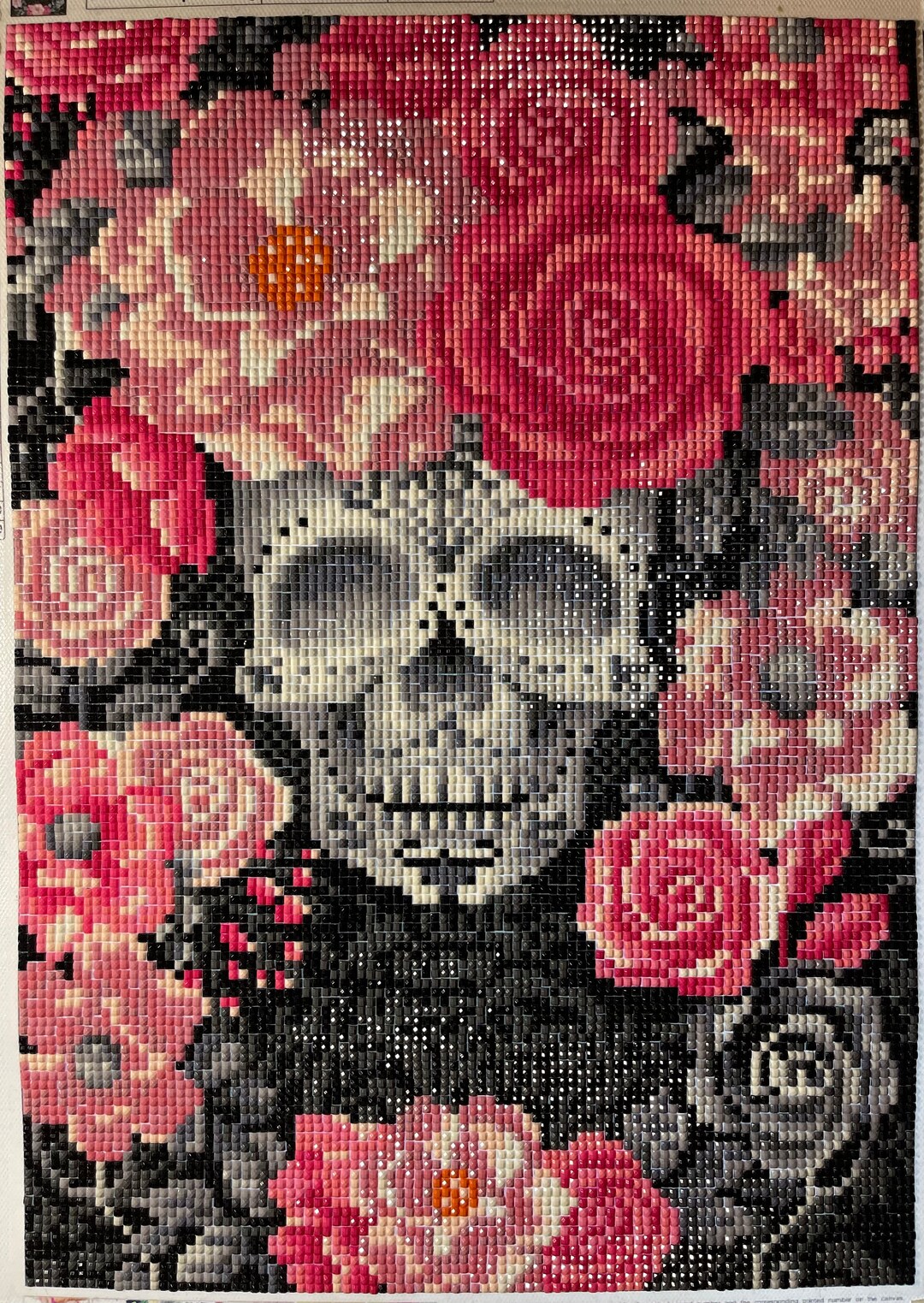 Pink Rose Skull Diamond Painting - Etsy