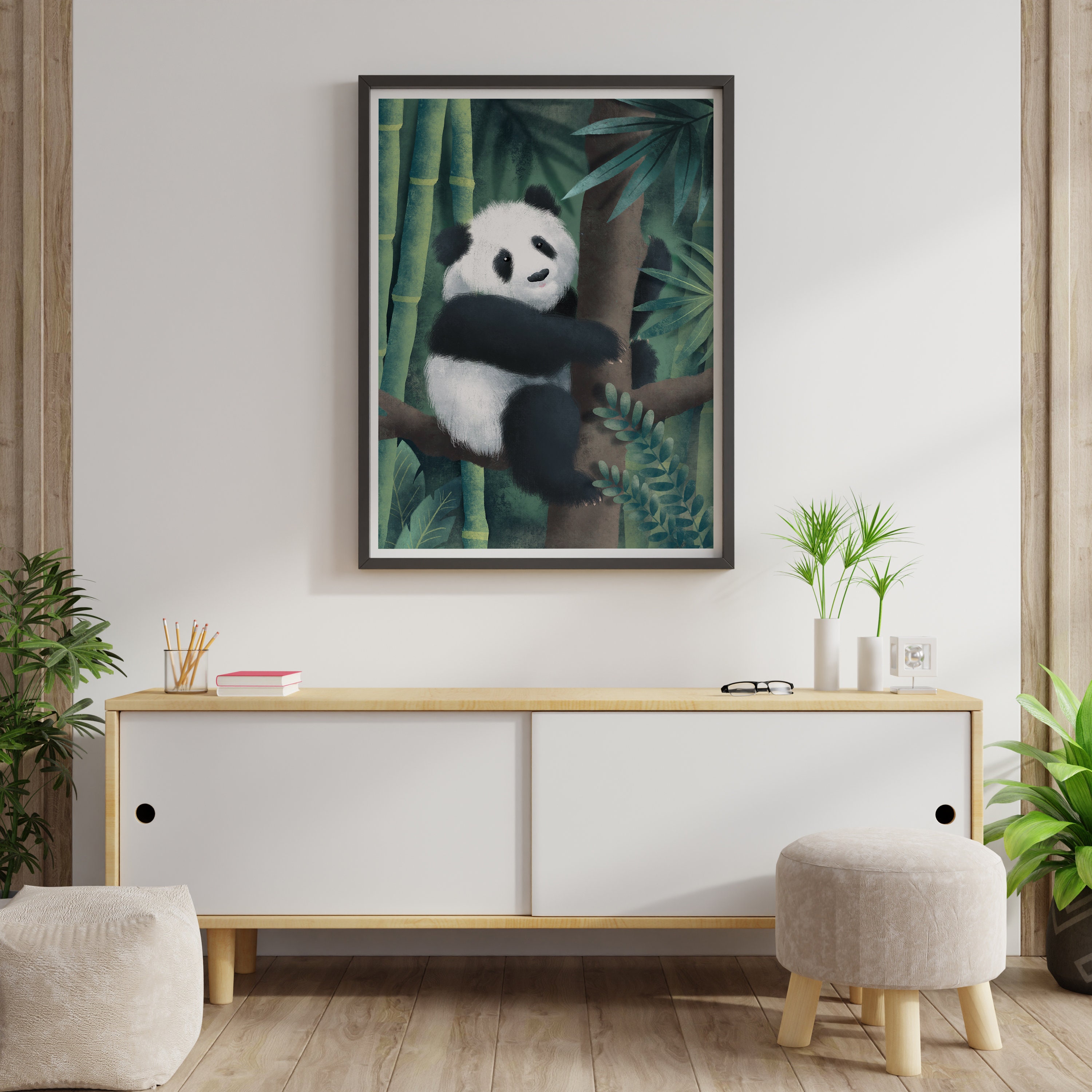 Panda Bear Print Giant Panda Poster - Etsy