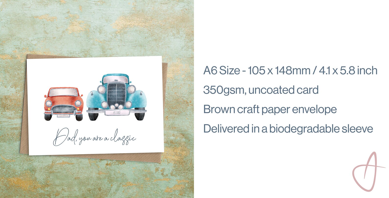 Father's Day Card, Classic Vintage Car, Father and Son Cars, Father and ...