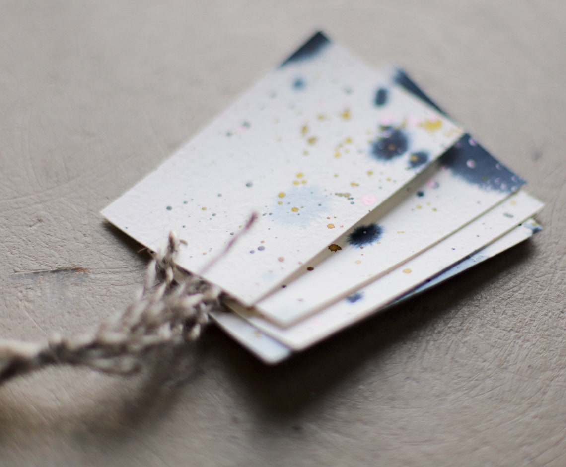 Set of 5 Hand Painted Gift Tags, Wedding Favour Tags, Gift Labels ...