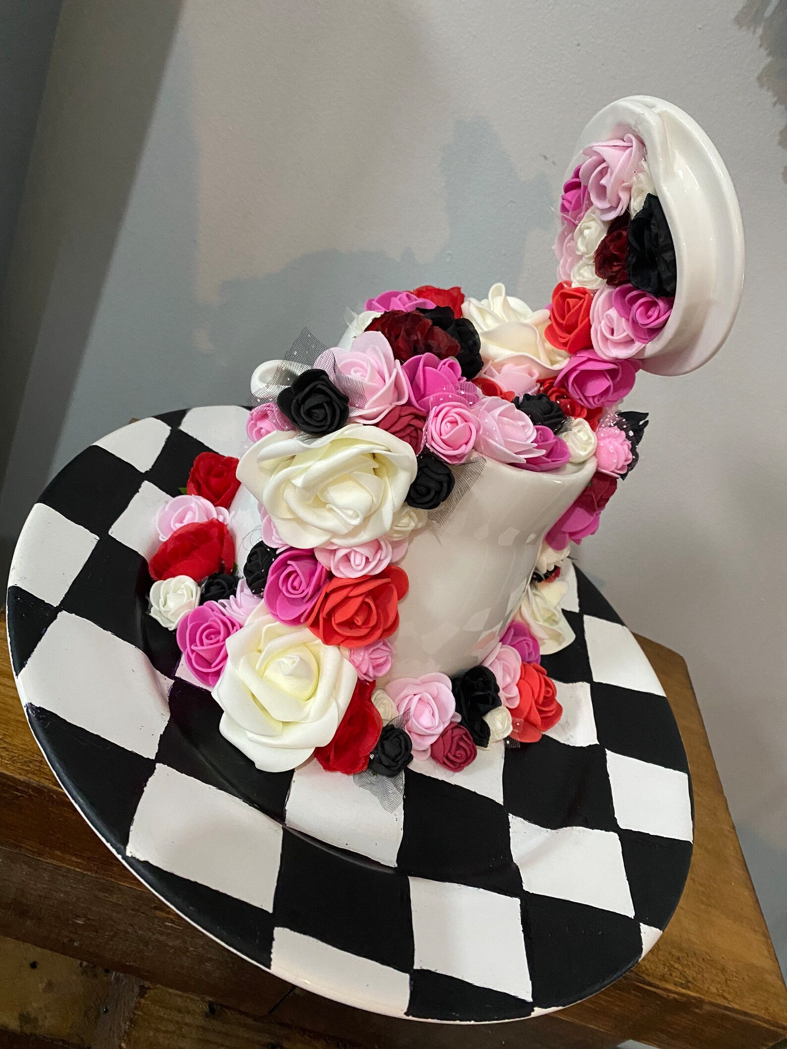 Alice in Wonderland Mad Hatter Checkerboard Large Teapot - Etsy