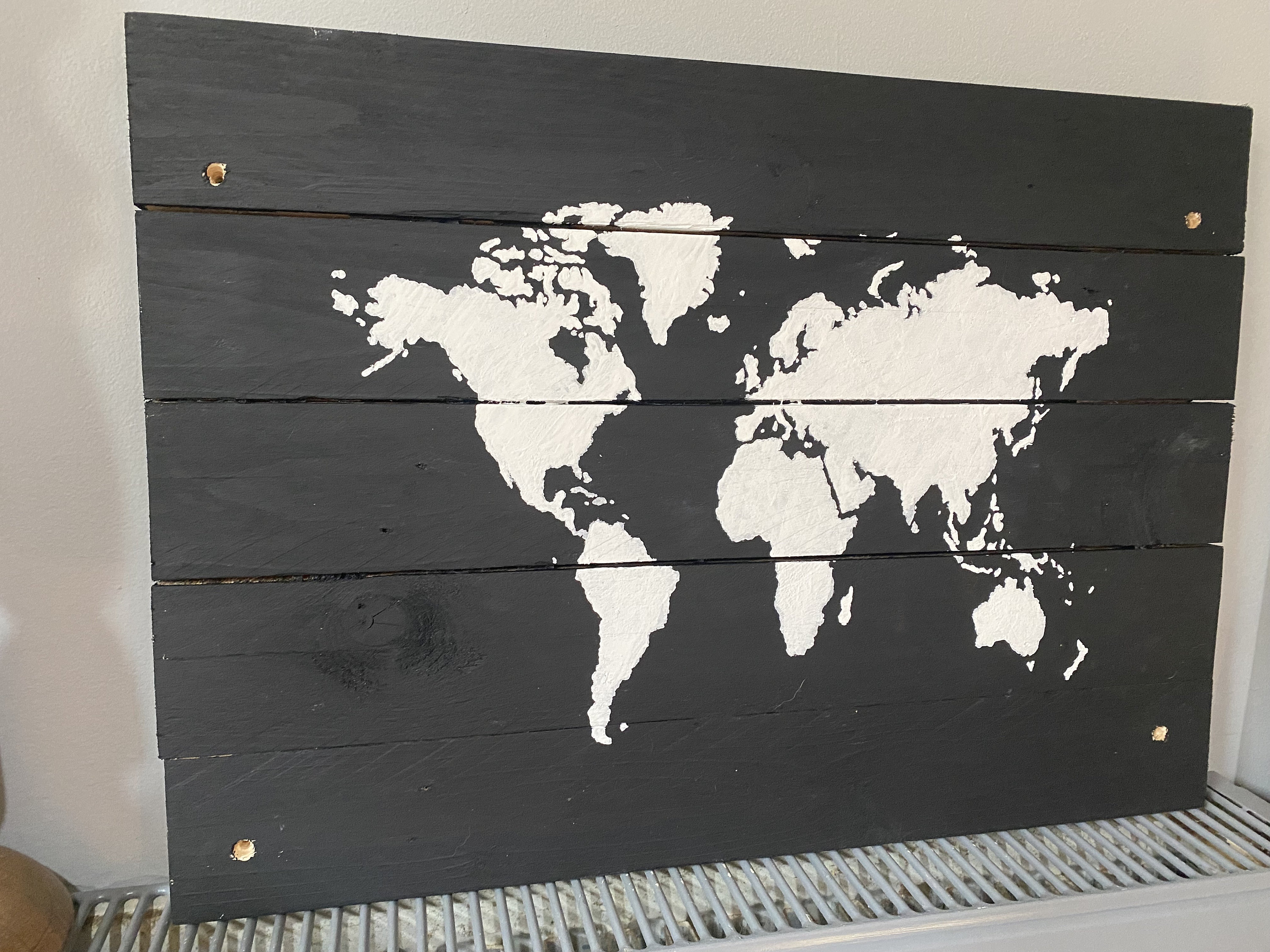 Wooden Pin Board Map of the World Wooden Wall Art Travel Couple Wedding ...