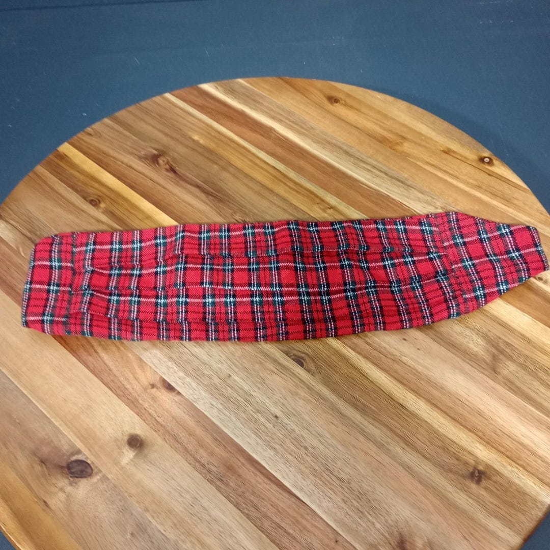 Vintage Cummerbund Red Christmas Tartan Plaid Hook Loop Adjustable ...