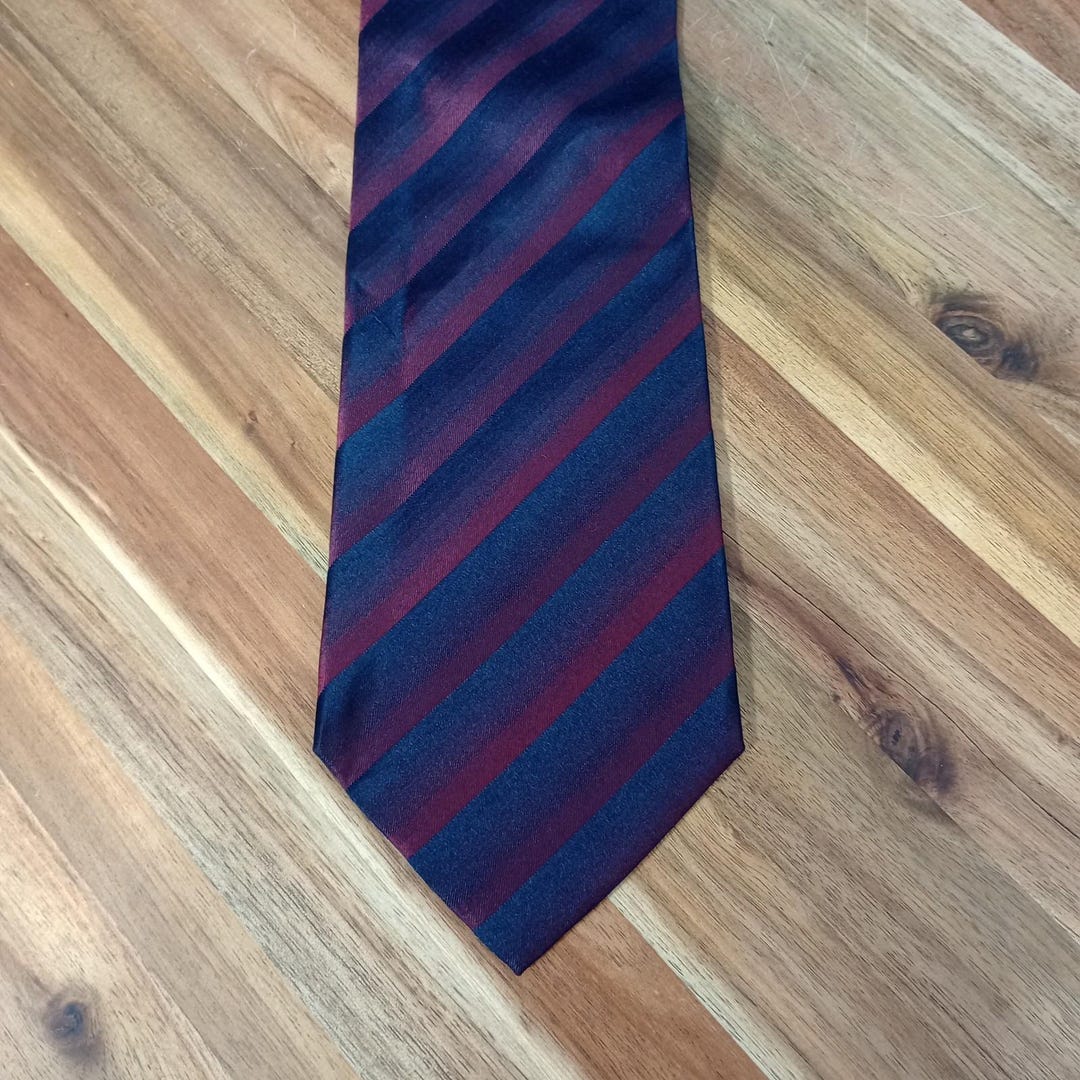 Vintage Valerio Garati Tie Necktie 100% Silk Striped Burgundy Maroon ...