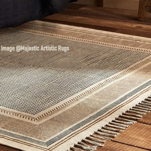 8x10 Ft Cotton Rug Handmade Rug Outdoor / Indoor Rug Indian - Etsy