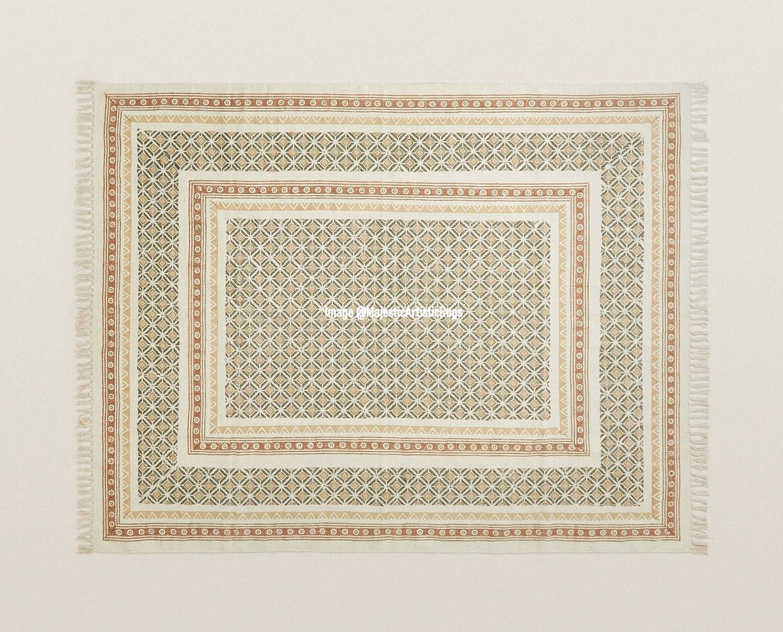 8x10 Ft Rug, Cotton Rug, Handmade Rug, Antique Rug, Decor Rug, Living ...