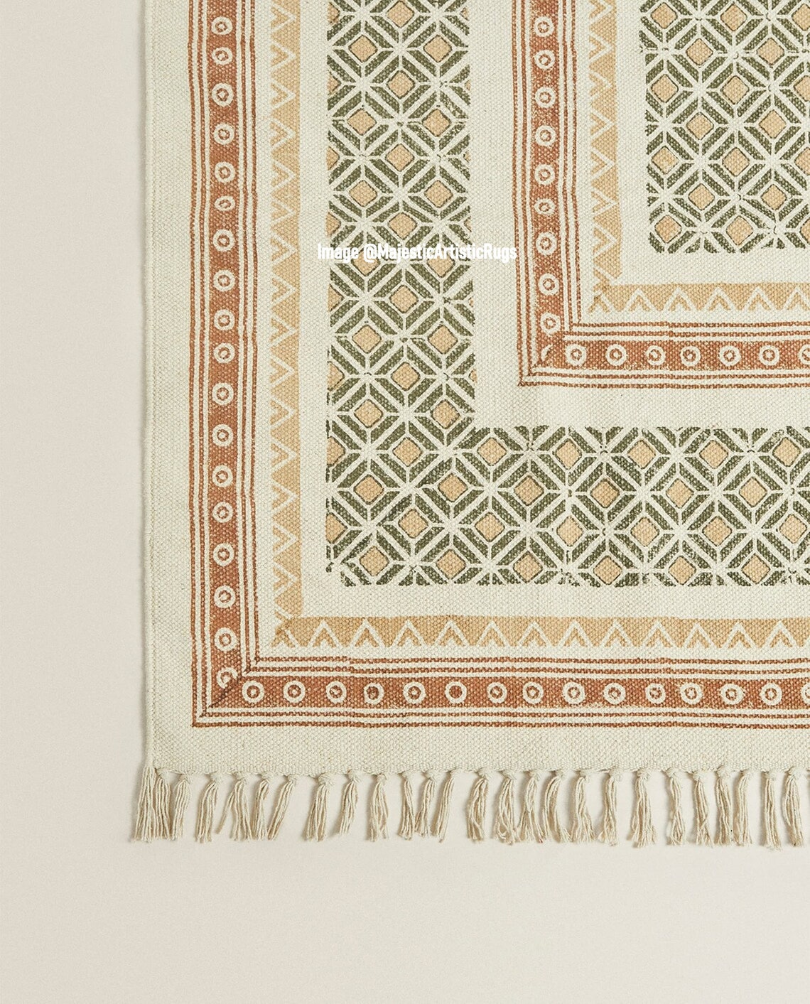 8x10 Ft Rug, Cotton Rug, Handmade Rug, Antique Rug, Decor Rug, Living ...