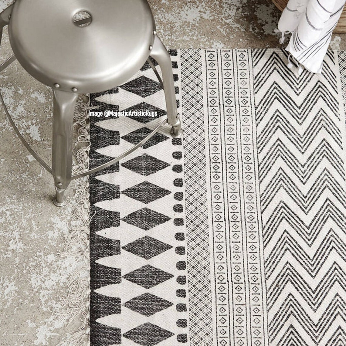 5x8 Ft Rug Cotton Rug Handmade Rug Living Room Rug Modern - Etsy