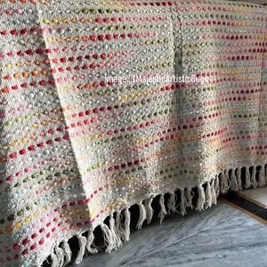 Multi Color Hand Woven Cotton Throw, Turkish Blanket , Pure Cotton ...