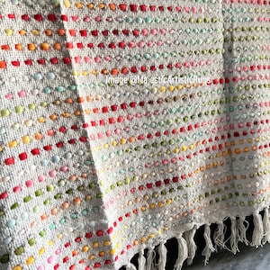 Multi Color Hand Woven Cotton Throw, Turkish Blanket , Pure Cotton ...