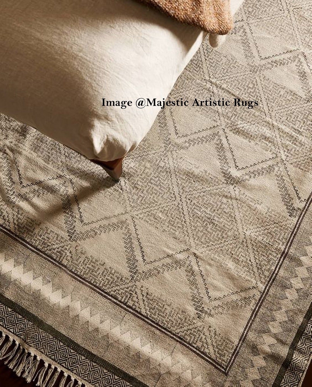 10x14 Ft Rug, Cotton Rug, Handmade Rug, Antique Rug, Kitchen Rug ...