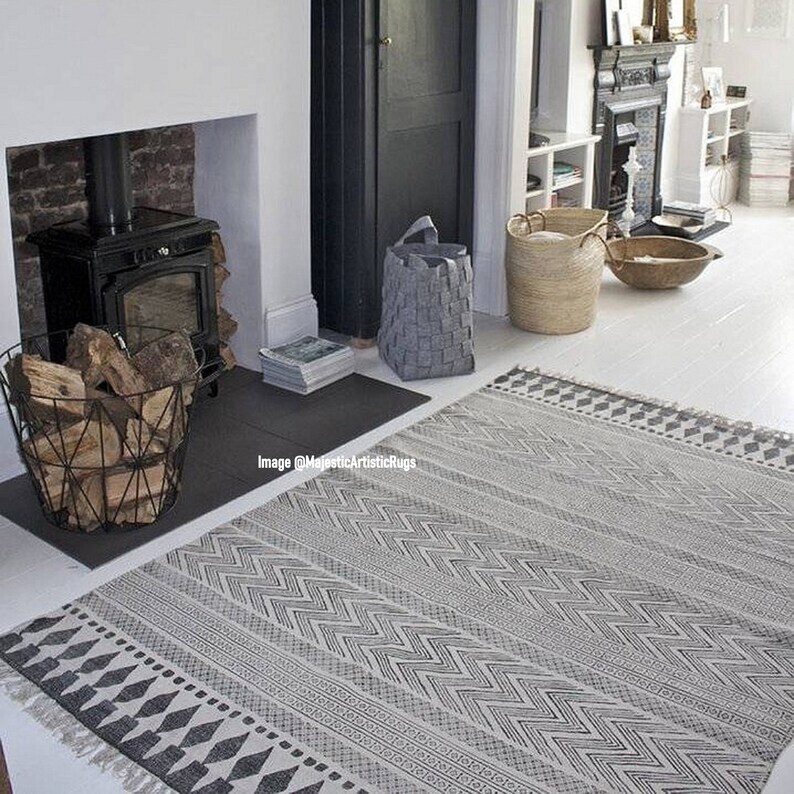 5x8 Ft Rug, Cotton Rug, Handmade Rug, Living Room Rug, Modern Rug ...
