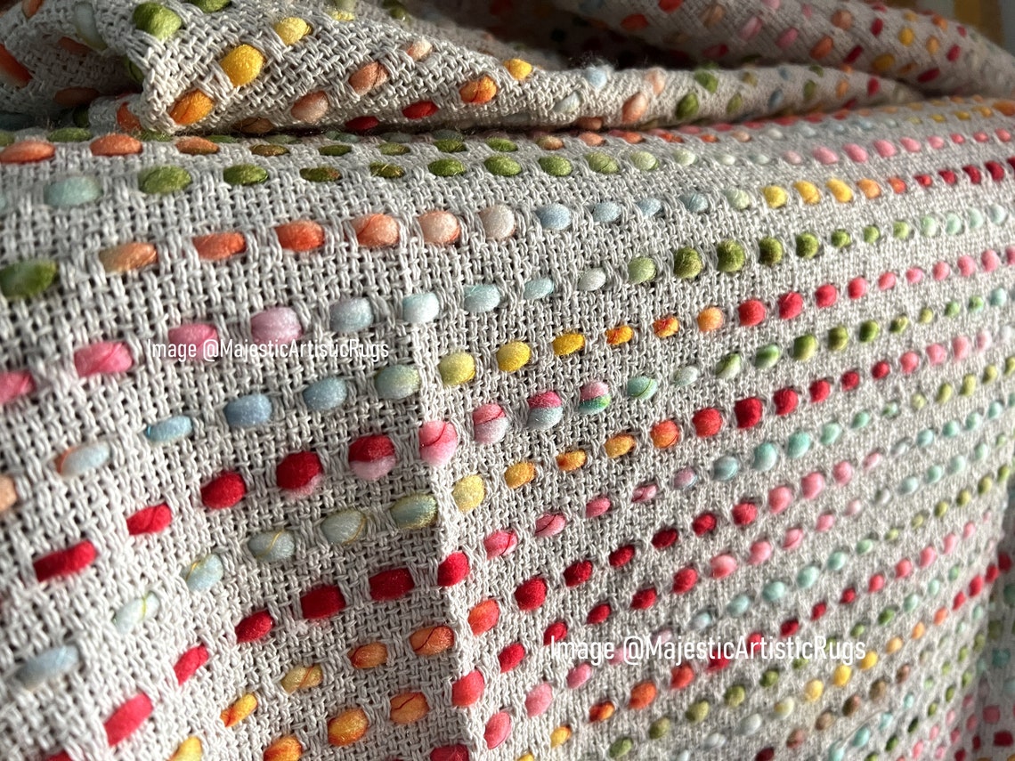 Multi Color Hand Woven Cotton Throw, Turkish Blanket , Pure Cotton ...