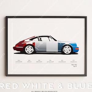 Porsche 911 964 Print Color Codes Original Art Wall Poster - Etsy