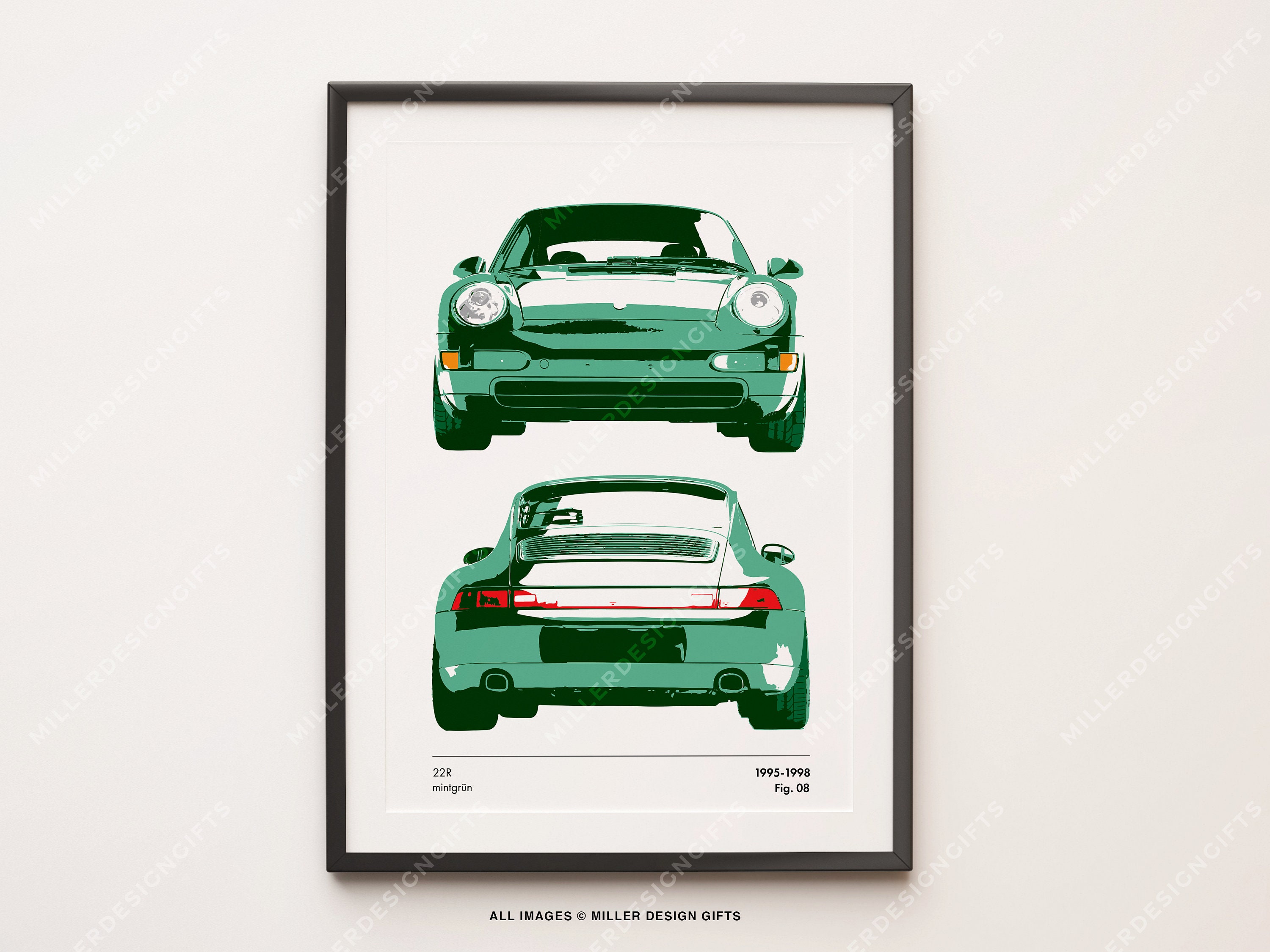 Porsche 911 993 Print Color Codes Original Art Wall Poster Decor ...
