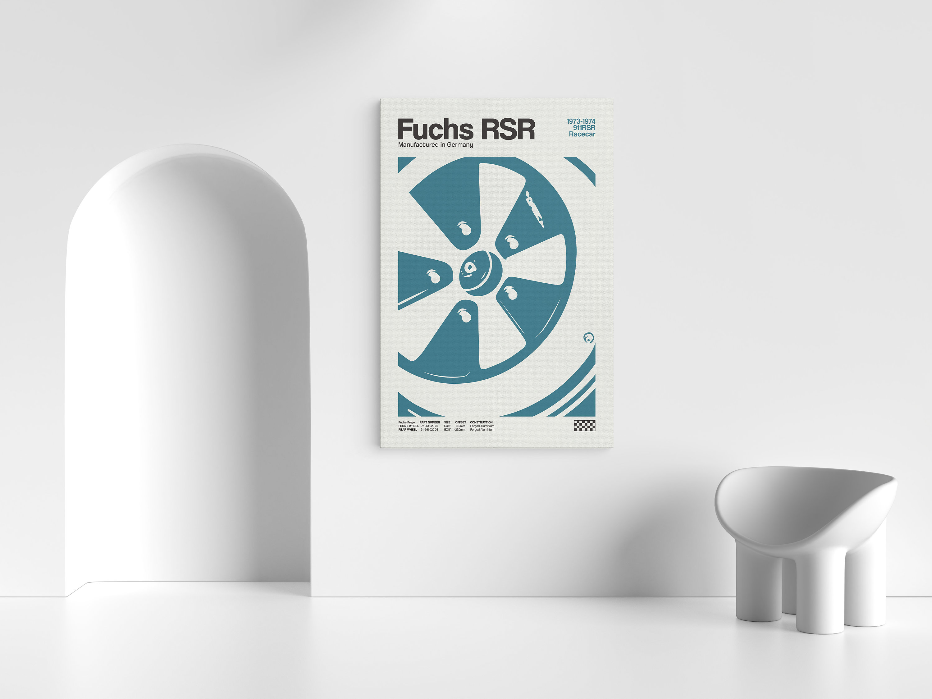 Fuchs RSR Wheel Print Or Canvas - Porsche 911 Racing - Original Wall ...