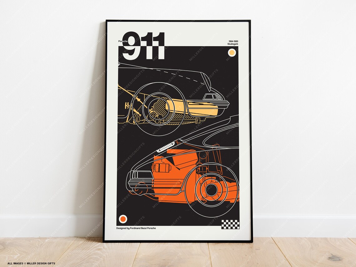 Porsche 911 Cutaway Print Original Wall Art Poster Decor - Etsy