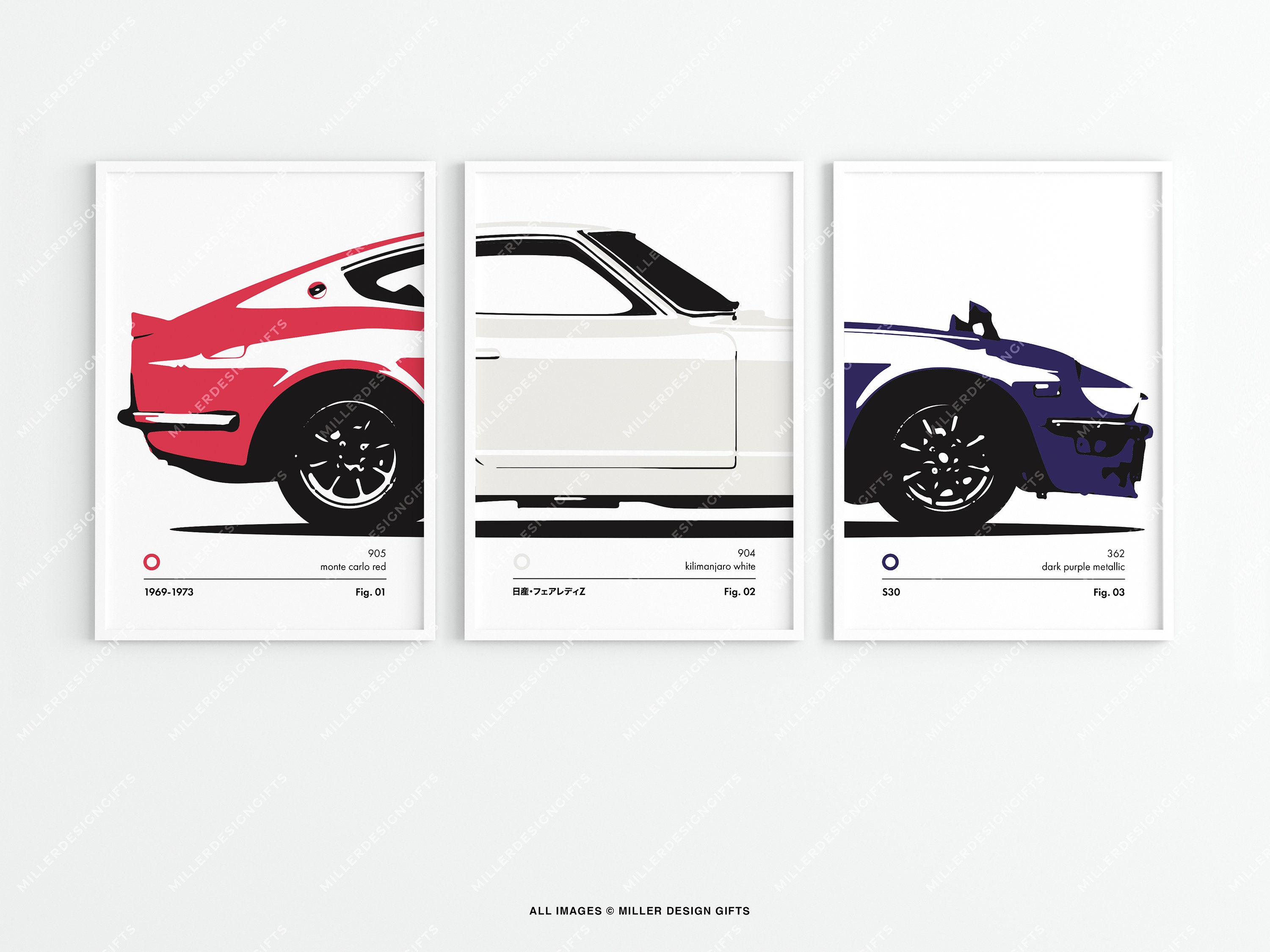 Nissan 240Z Color Codes Set of 3 Prints Fairlady Z | Etsy