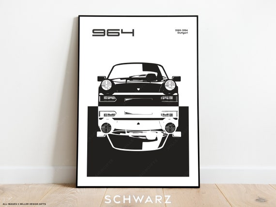 Porsche 911 964 Print Original Art Wall Poster Decor Fathers | Etsy