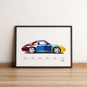 Porsche 911 993 Color Codes Print or Canvas Original Art Wall | Etsy