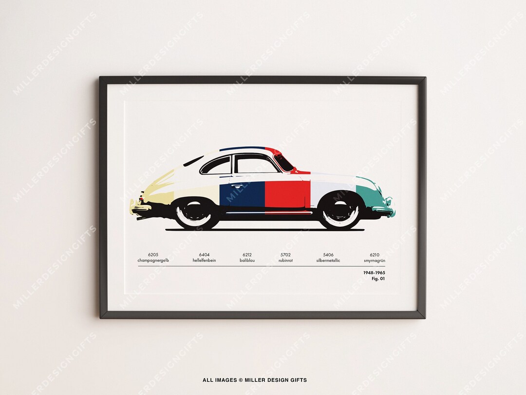 Porsche 356 Print Color Codes Original Art Wall Poster Decor - Etsy