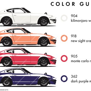 Nissan 240Z Color Codes Set of 3 Prints - Fairlady Z - Original Wall ...