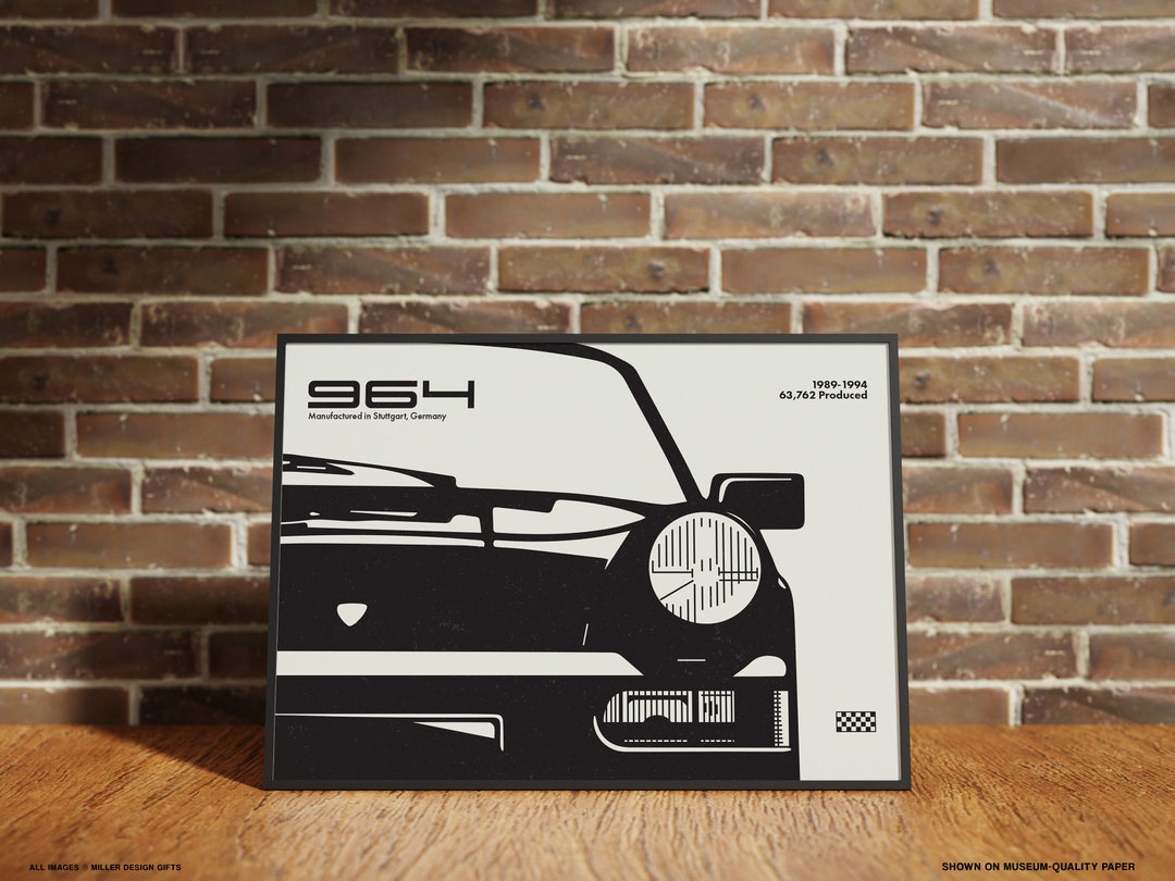 Porsche 964 911 Print - Original Wall Art Poster Decor - Midcentury ...