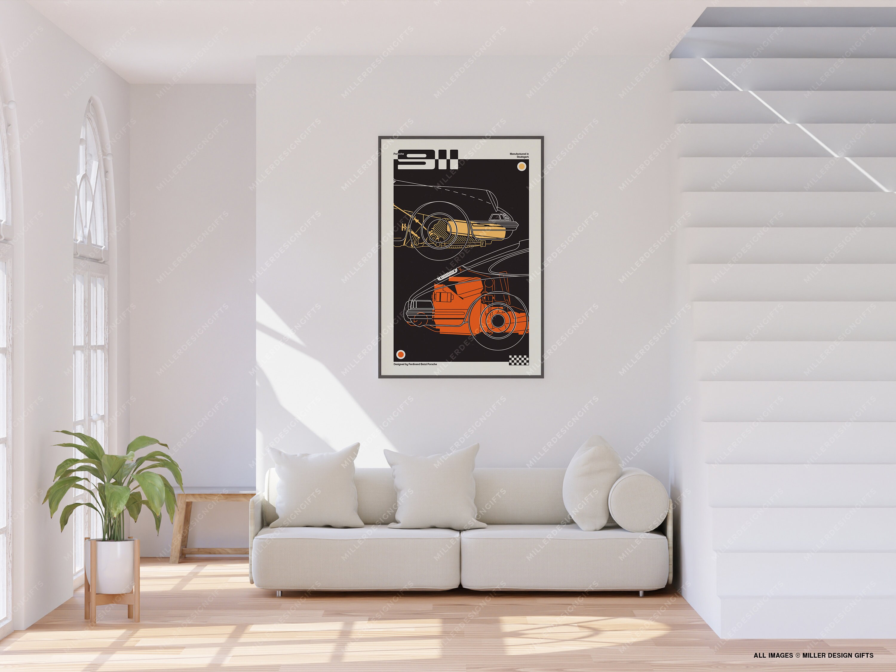 Porsche 911 Cutaway Print | Original Wall Art Posters