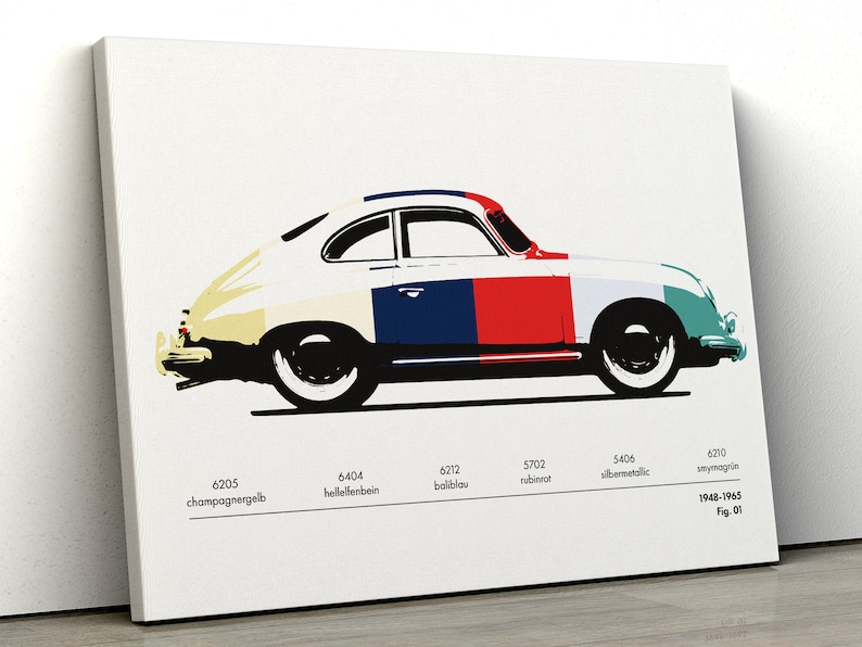 Porsche 356 Print Color Codes Original Art Wall Poster Decor - Etsy