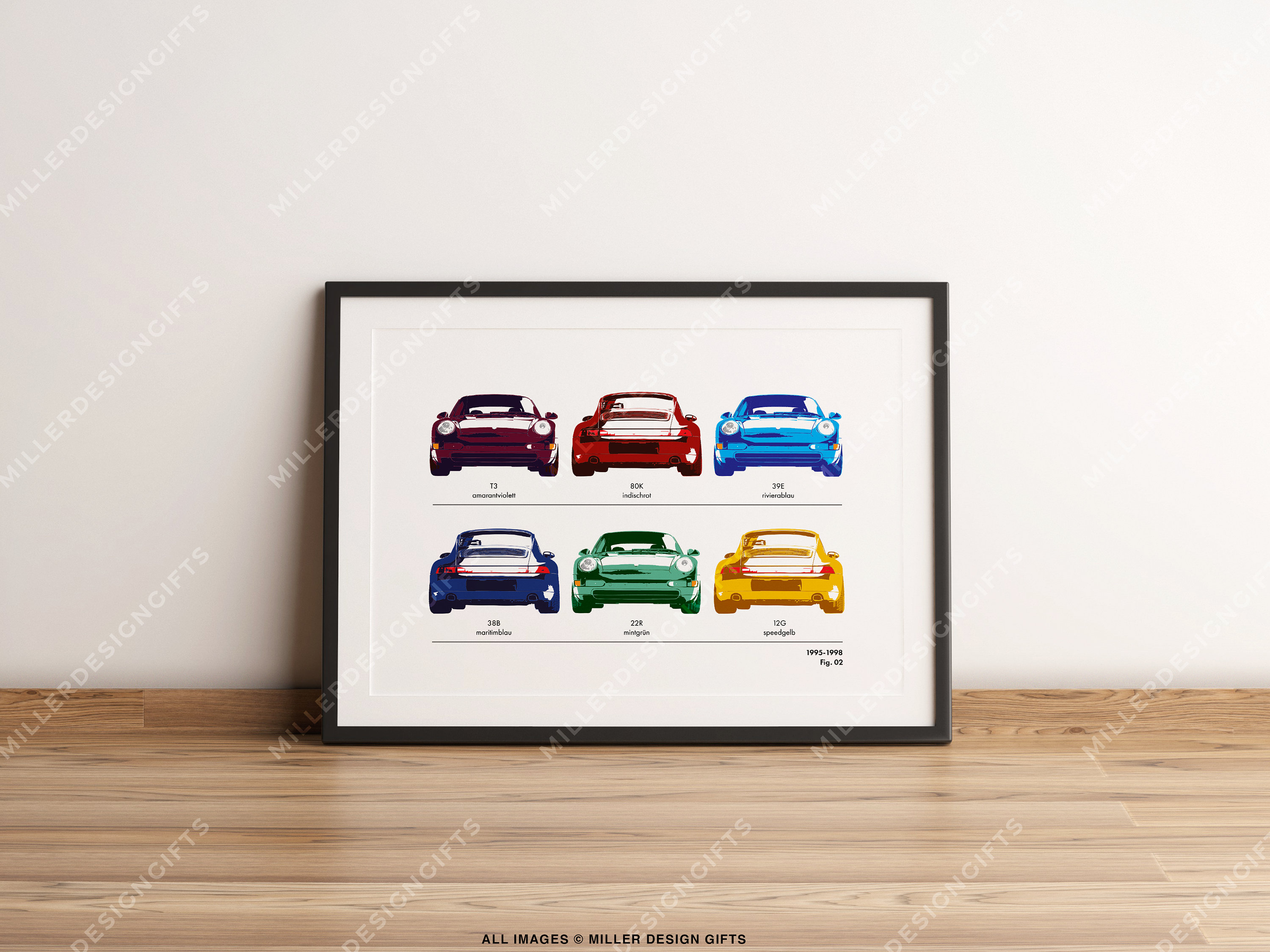 Porsche 911 993 Print Color Codes Original Art Wall Poster Decor ...