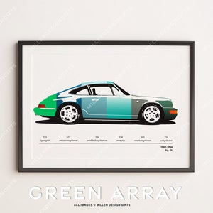 Porsche 911 964 Print Color Codes Original Art Wall Poster - Etsy