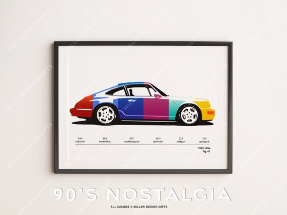 Porsche 911 964 Print Color Codes Original Art Wall Poster - Etsy