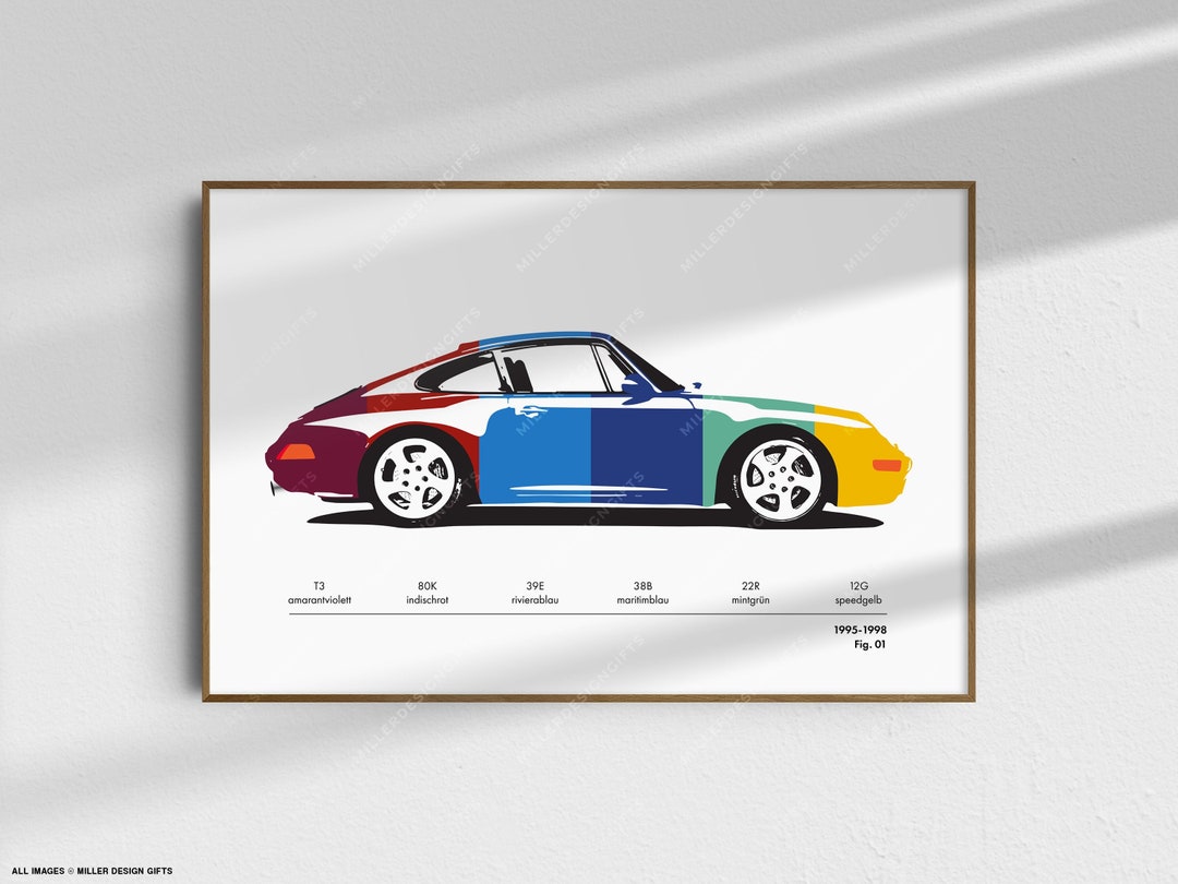 Porsche 911 993 Color Codes Print or Canvas Original Art Wall Poster ...