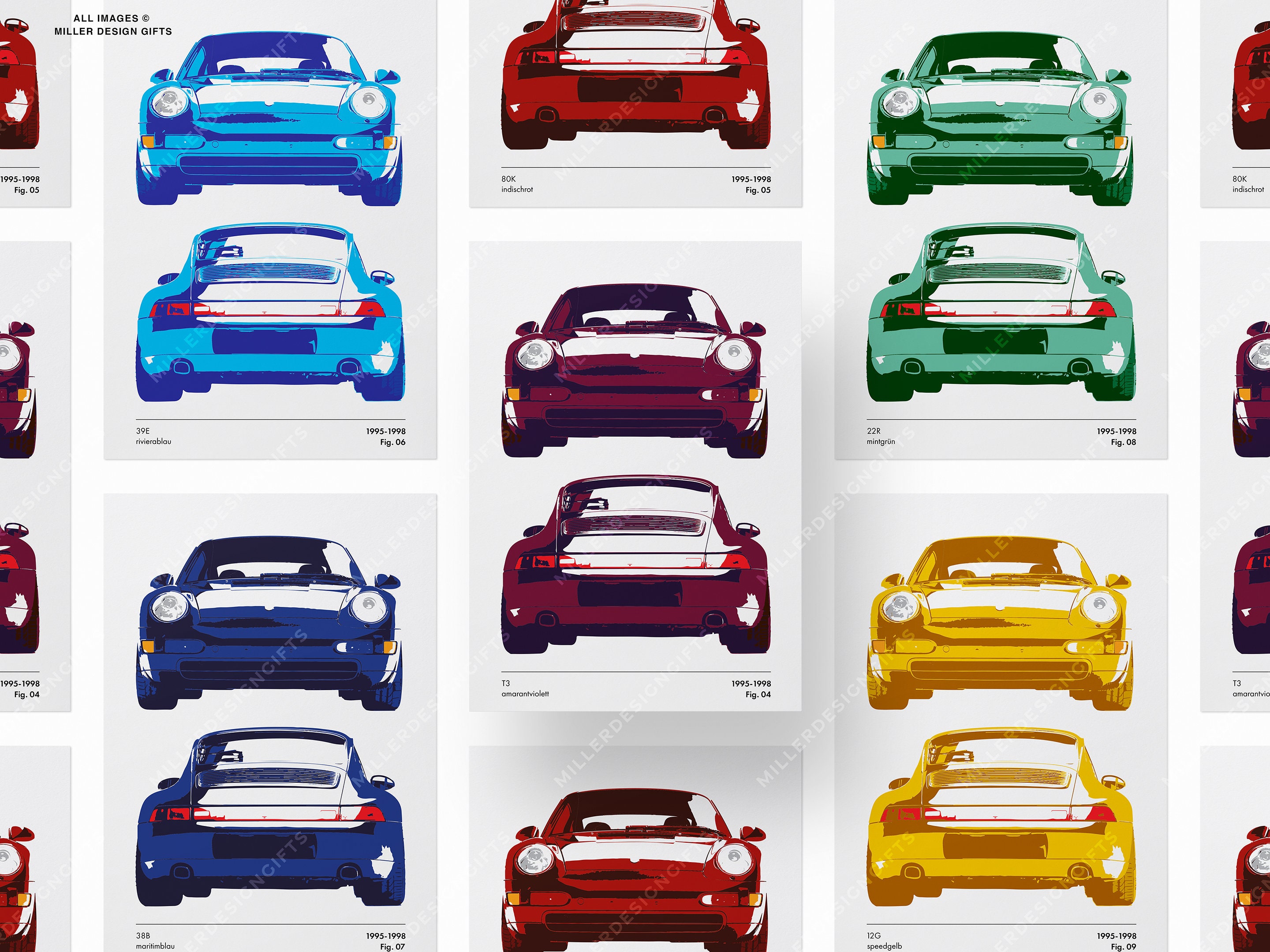 Porsche 911 993 Print Color Codes Original Art Wall Poster - Etsy
