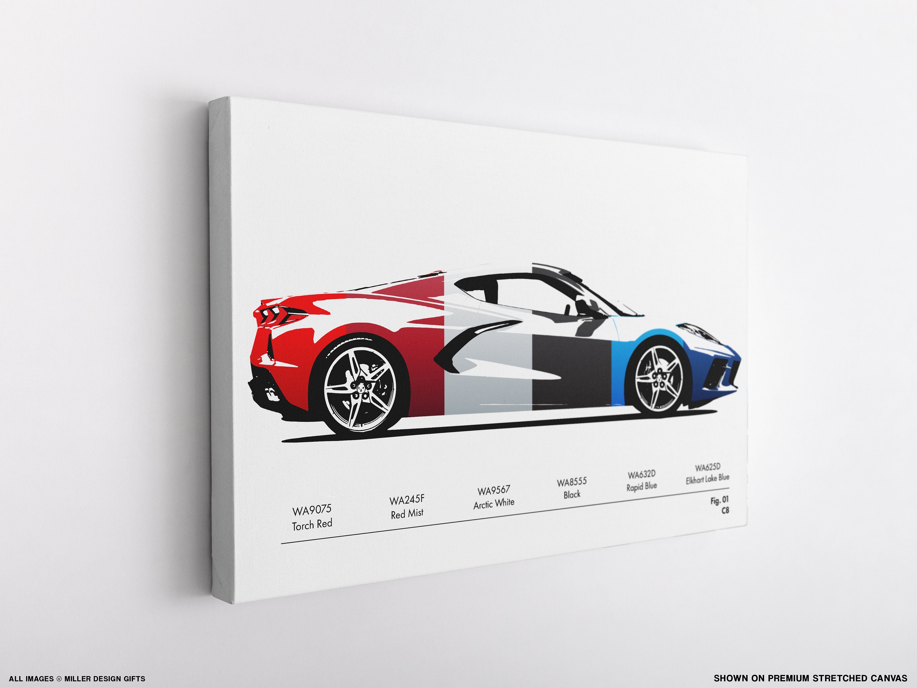 C8 Corvette Color Codes Print Original Wall Art Large - Etsy