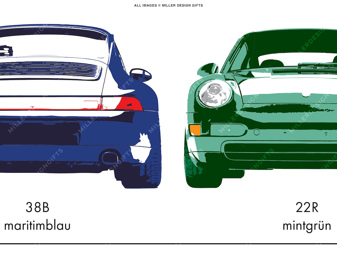 Porsche 911 993 Print Color Codes Original Art Wall Poster - Etsy